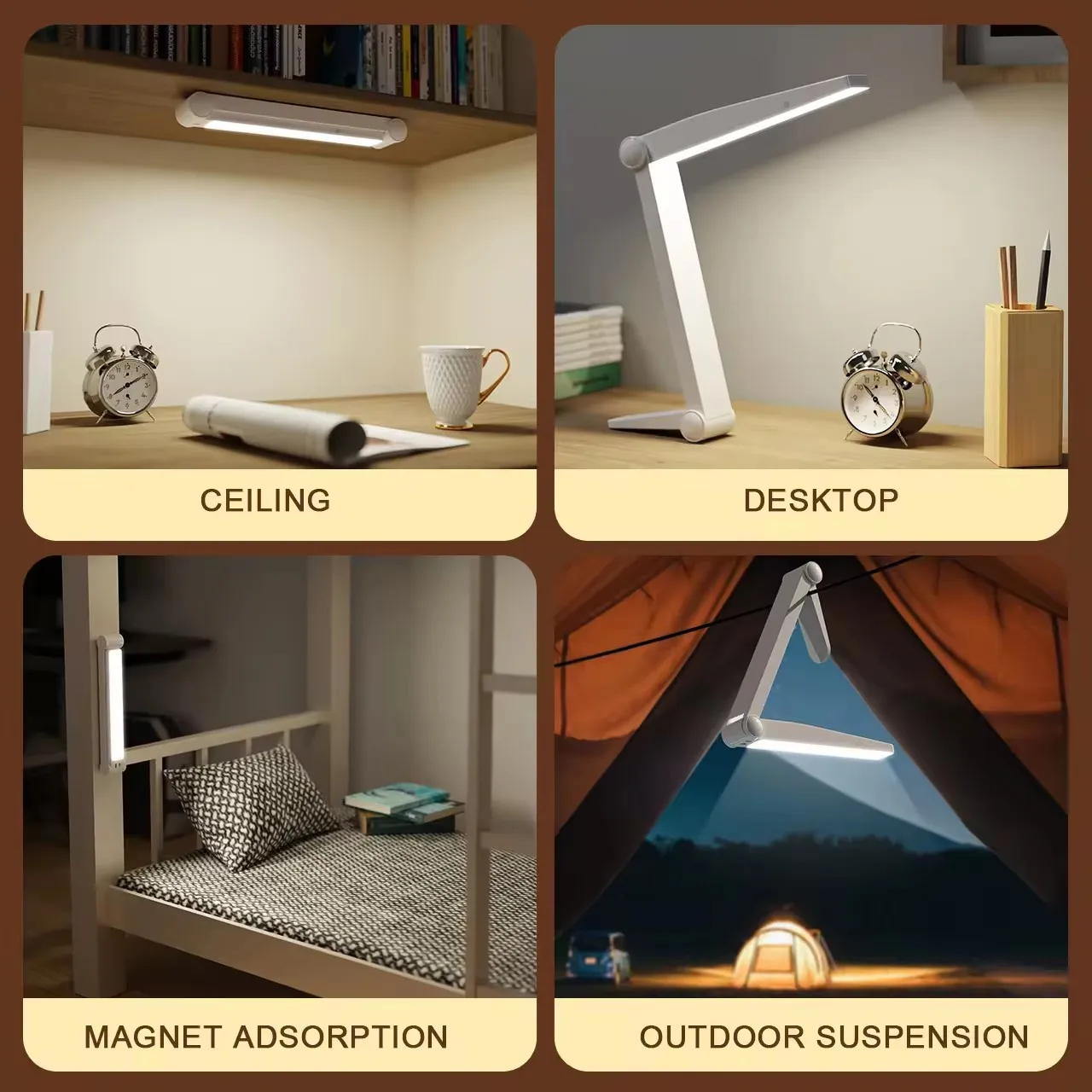 Rechargeable Cordless Led Table Lamp Dimmable Bedside Touch Folding ...