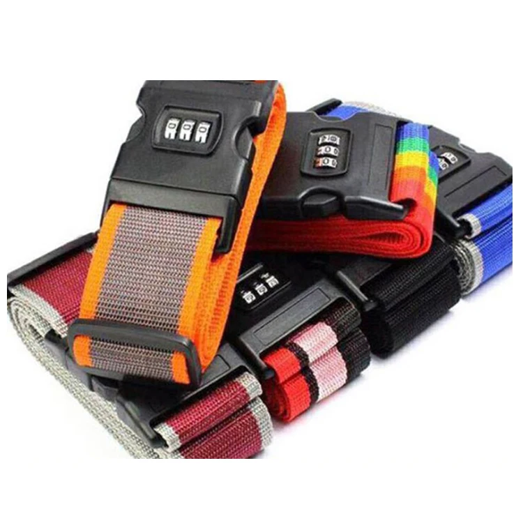 Customize Logo Adjustable Airport Suitcase Cross Strap Woven Travel Tsa ...