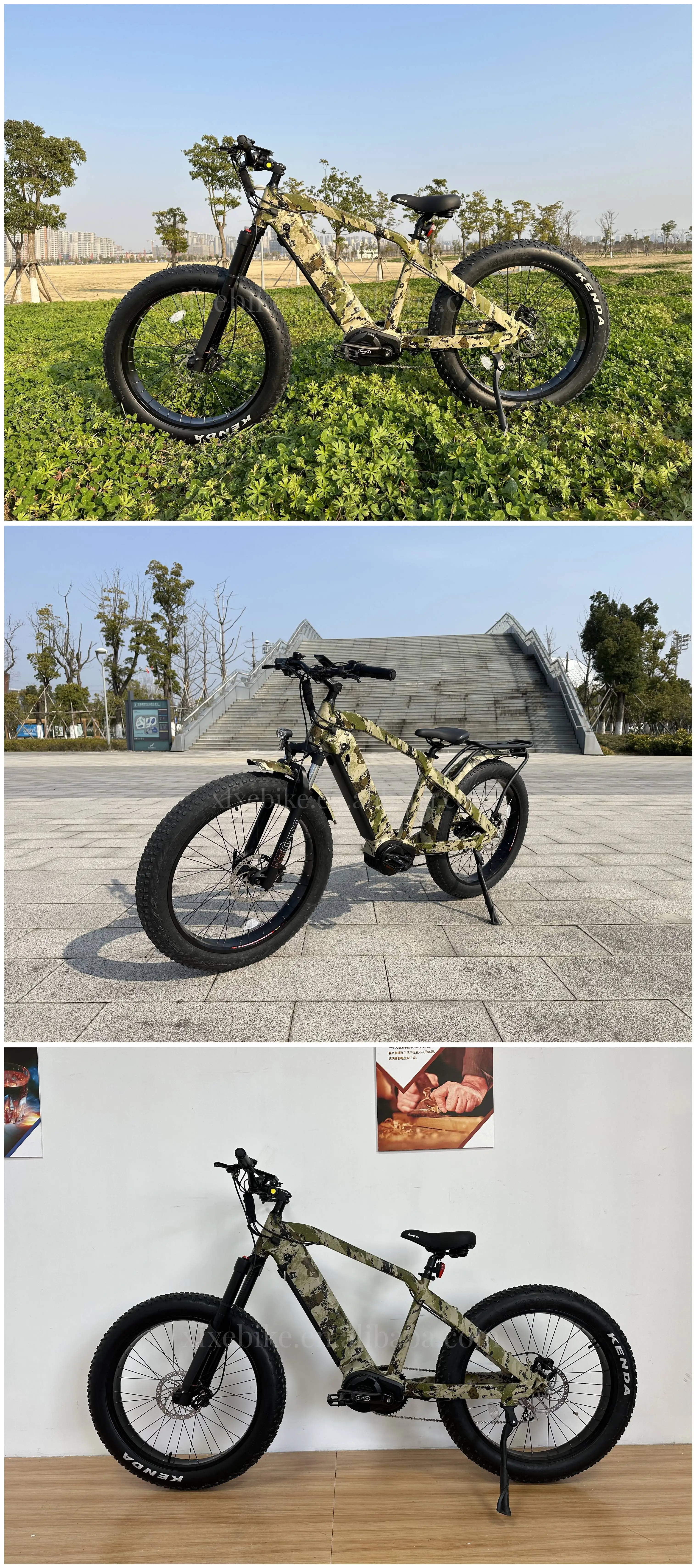 Fast Delivery CAMO MTB 8 Speed Fat Tire Electric Bike 48V 1000w Bafang ...