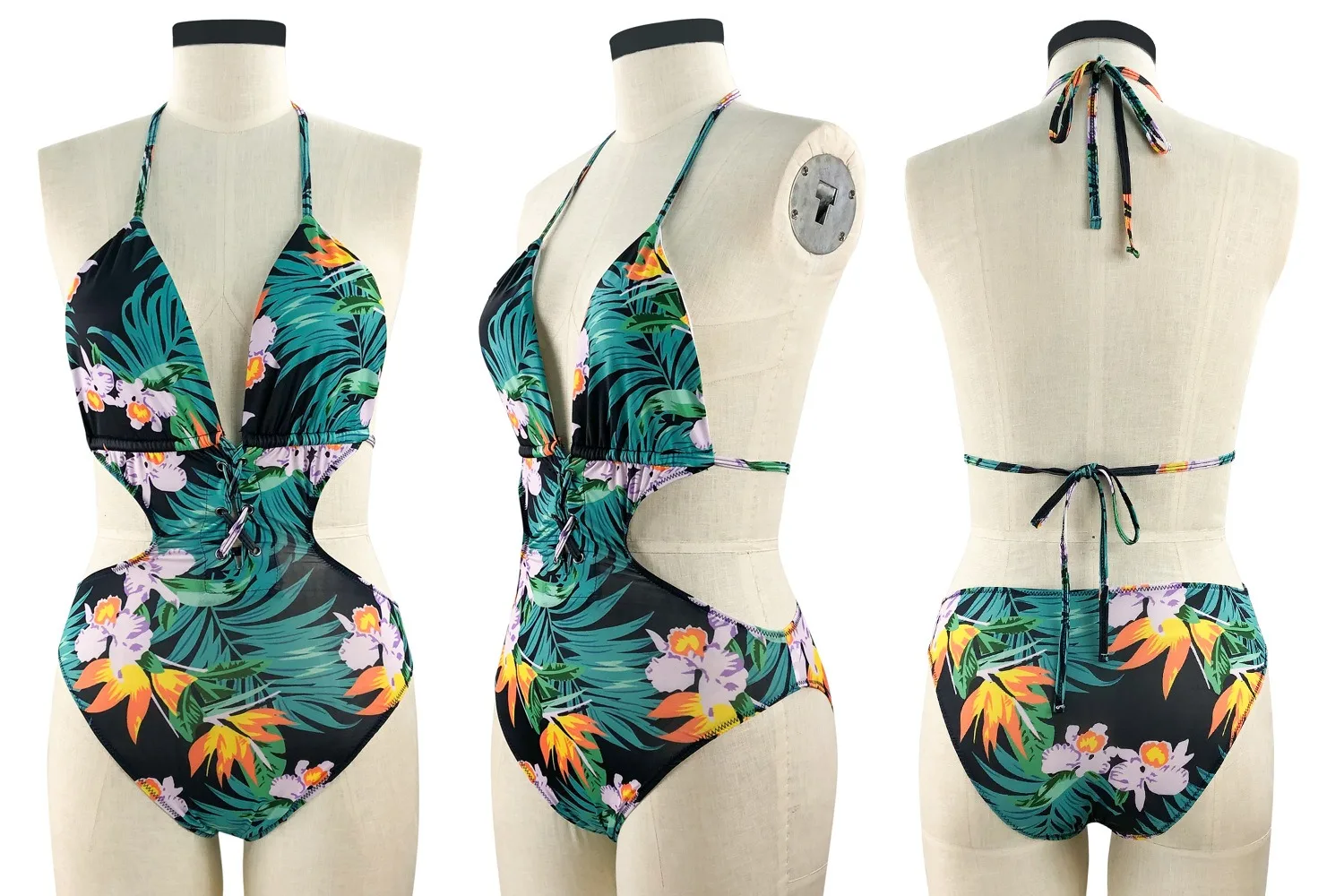 Hot Women Plus Size Sexy Monokini Swimsuit Print Floral Bathing Suit ...