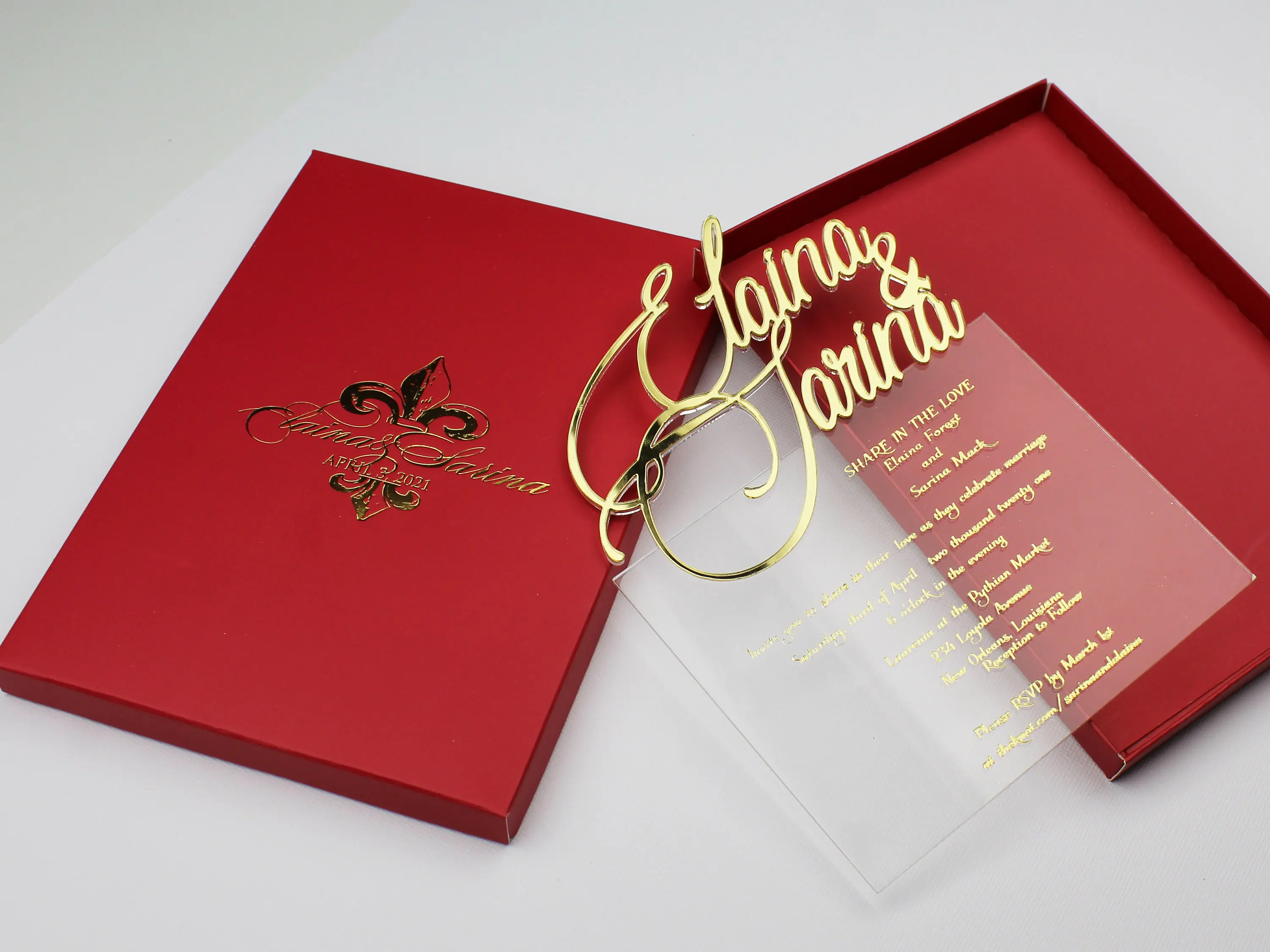 Custom Plexiglass Invitation Luxury Wedding Clear Cards