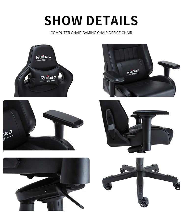 Manufacturers New Design Recliner Black PU Leather Gamer Chair High ...