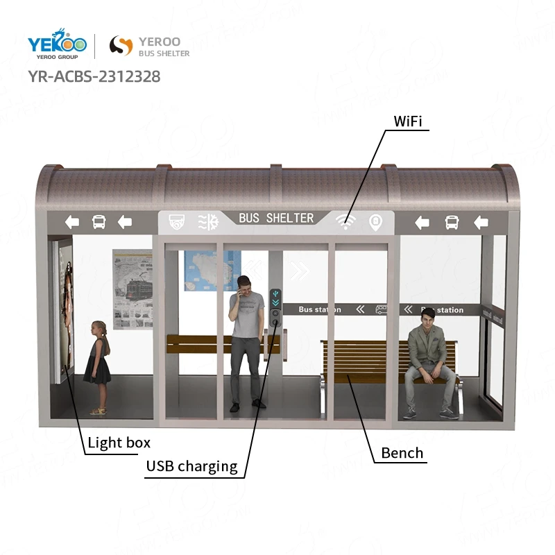 Modern Enclosed Heated Bus Stop Station Design by YEROO