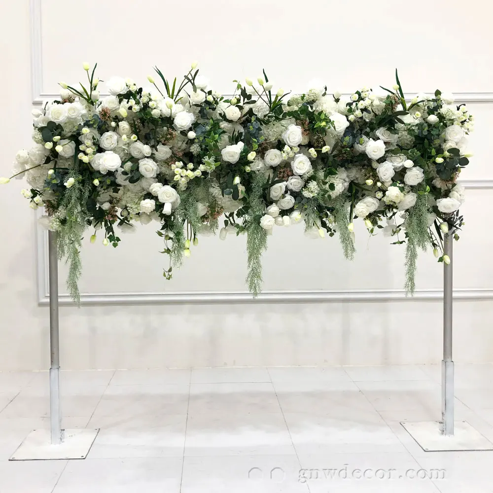 White And Green Color Centerpieces Marriage Greenery Garland Flower ...