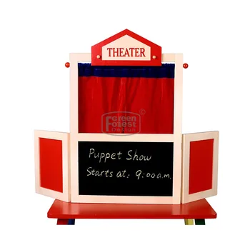 Deluxe Puppet Table Theater With Chalkboard Kids Toys Learning Pretend ...