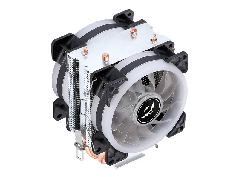 2 Heat Pipe Copper Pipe Cpu Cooler 2 Fans 1700 1150 1151 1155 1366 1200 ...