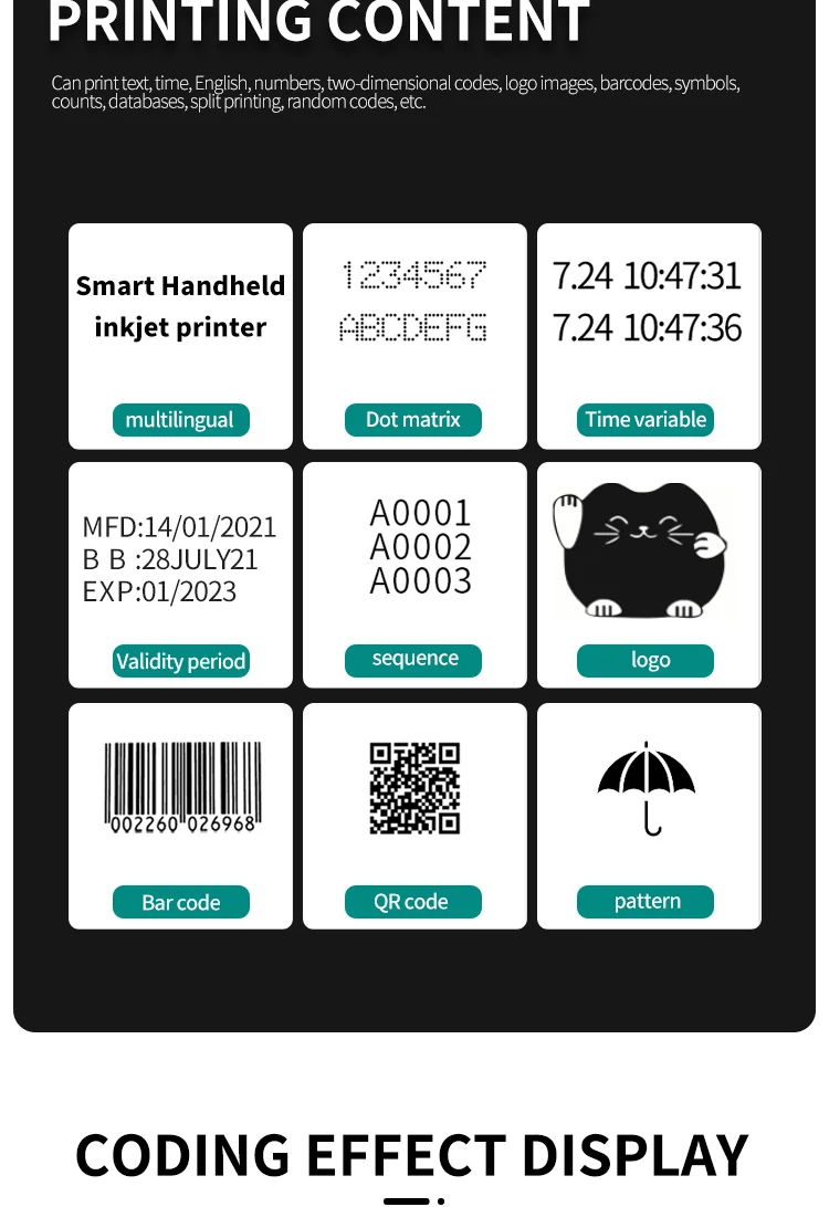 Portable Expiry Date Labeling Logo Coding Handheld Inkjet Printer ...