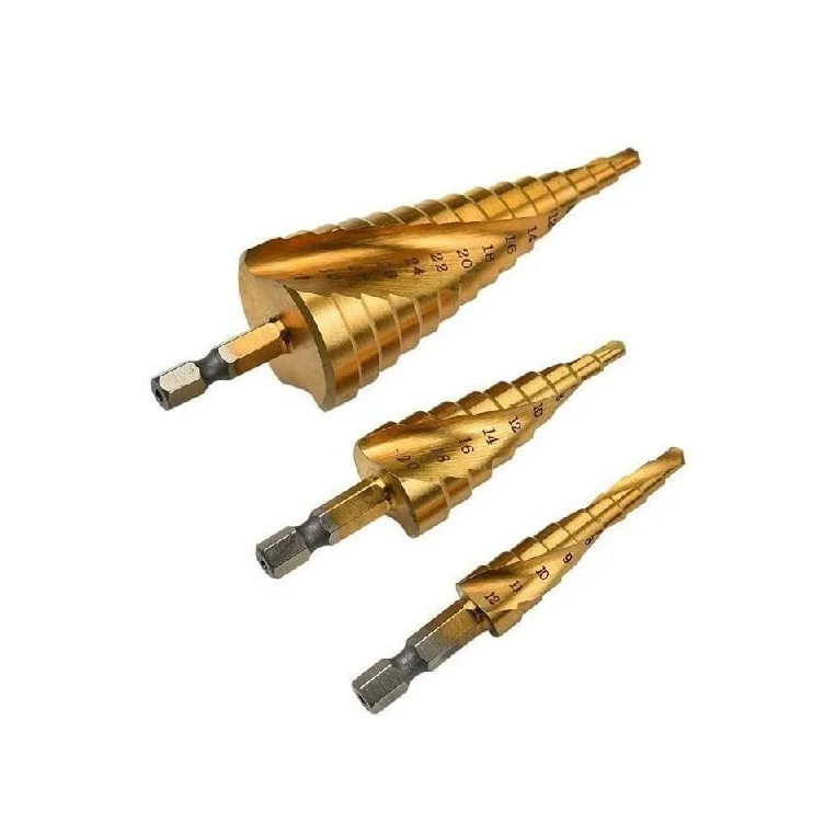 3-piece Spiral Grooved Step Drill Bit Set - Buy Power Step Drill,Hss ...