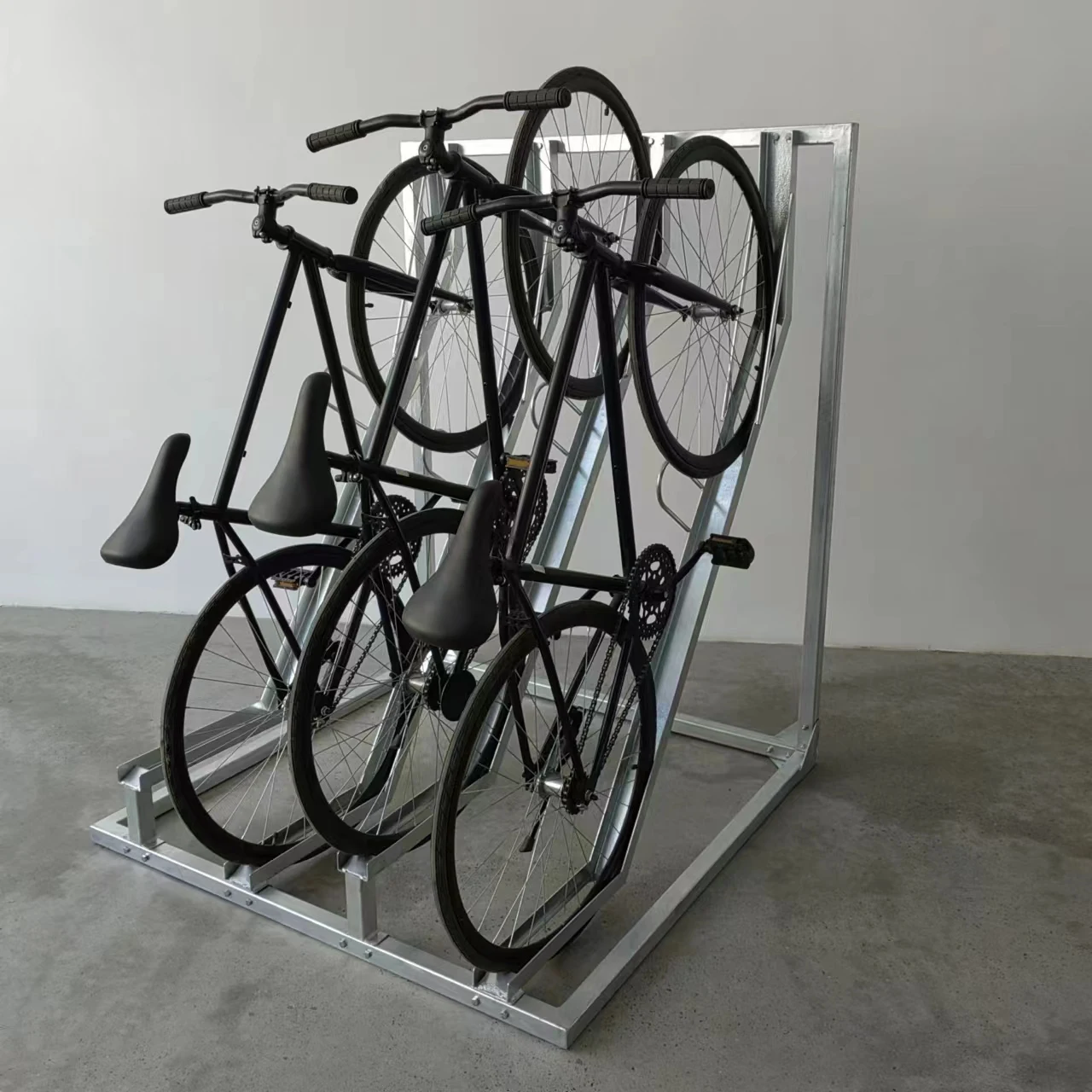 Carbon Steel Wall Mounted Semi Vertical Cycle Shelter Stand Rack For ...