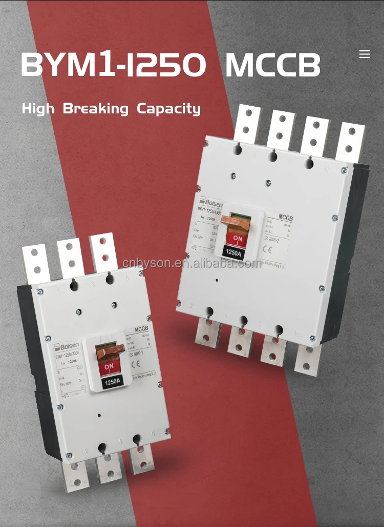 Large Current Thermomagnetic 80ka 3p 1250a Ac Mccb Moulded Case Circuit ...