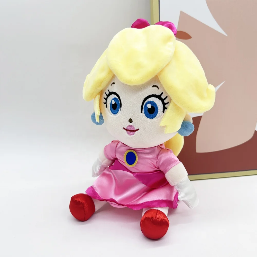 Cute Princess Peach Showtime Plush Toys Pink Dress Baby Girl Princess ...