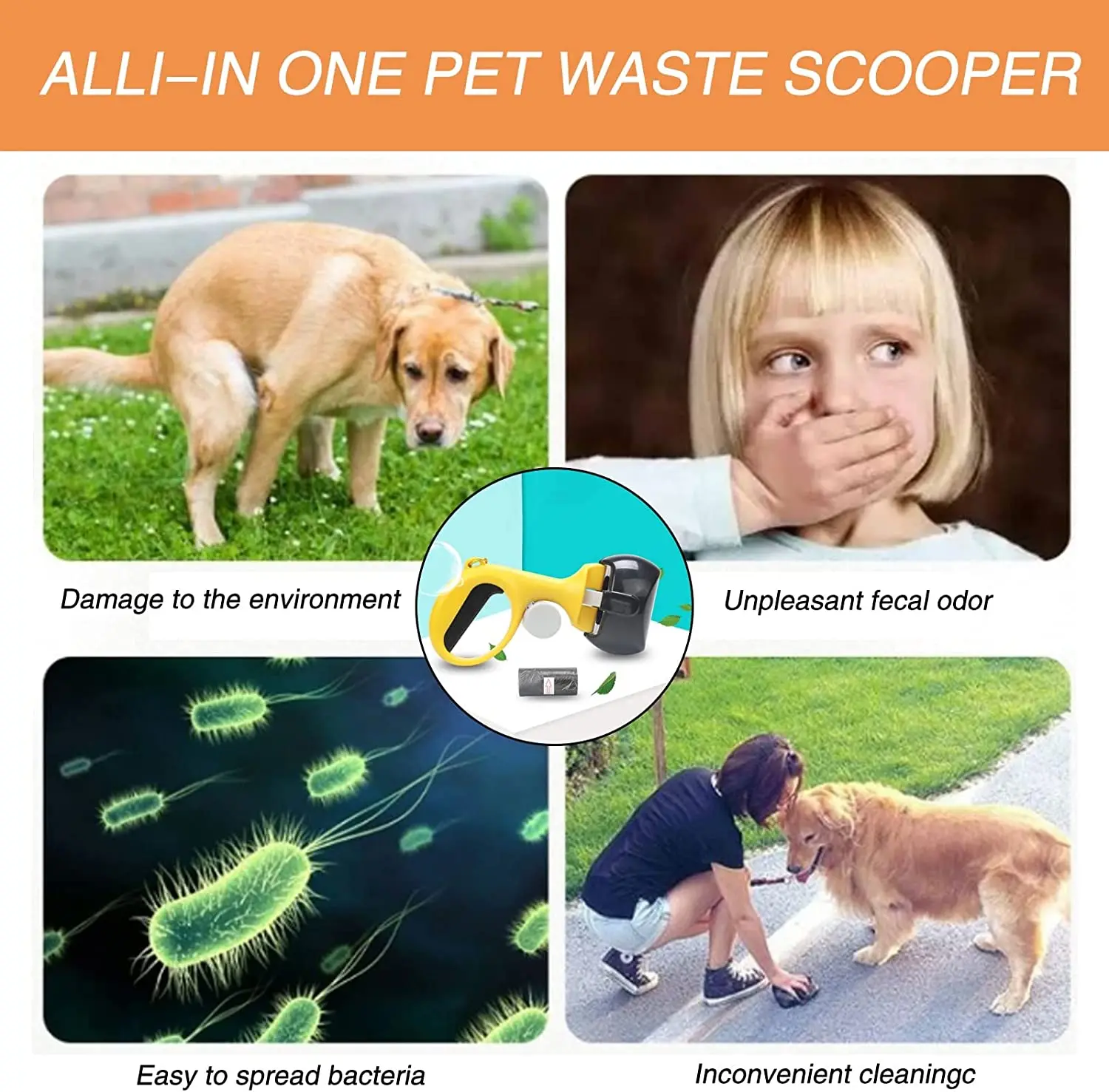 Durable Spring Poop Waste Pick up Pet Dog Pooper Scooper