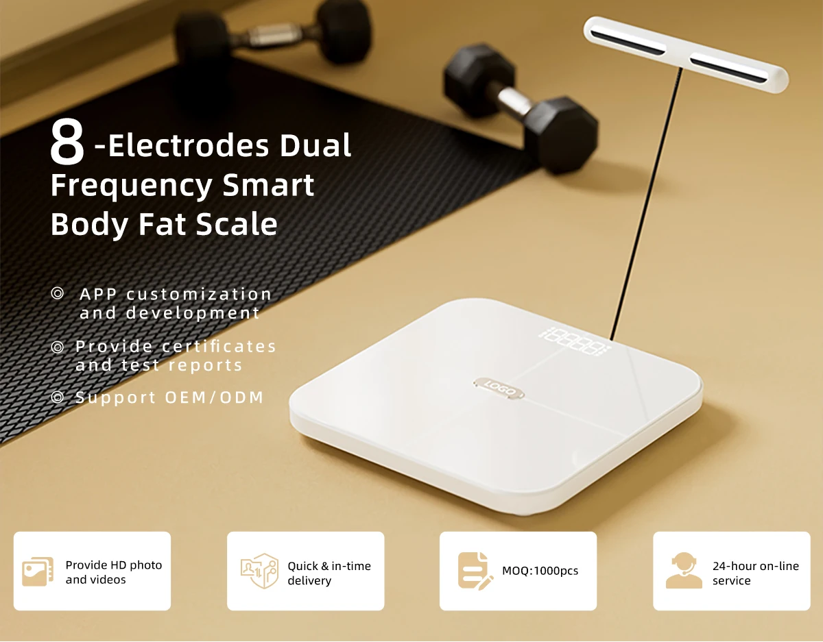 Custom Bmi bluetooth Body Fat Scale 8 Electrodes Handheld Smart Scale ...