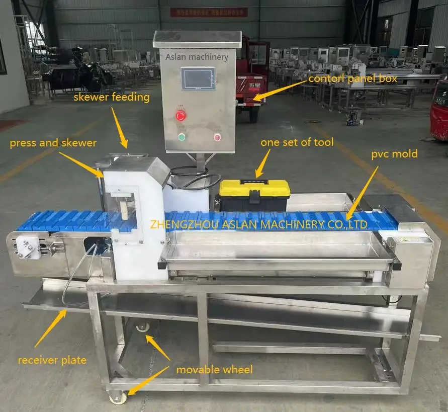 Beef Chicken Satay Meat Skewer Machine - 3000pcs/h Capacity