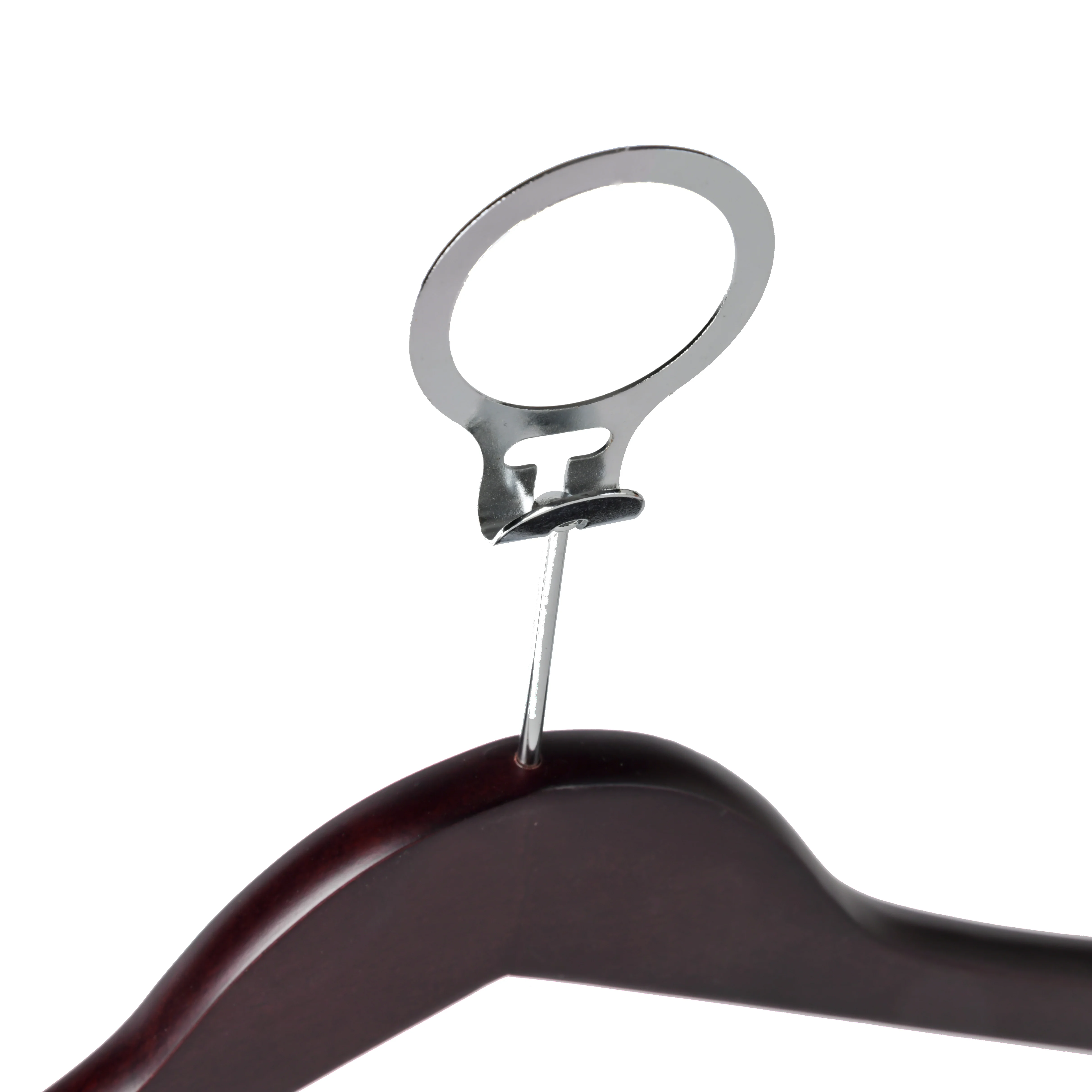 Wholesale Hotel Wooden Hangers With Clips and Anti -theft Ring Clothes ...