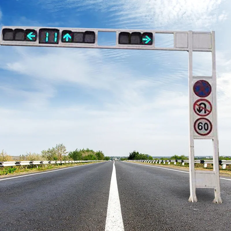 Detachable Curved Arm Galvanized Steel Round Tube Driveway Traffic Red ...