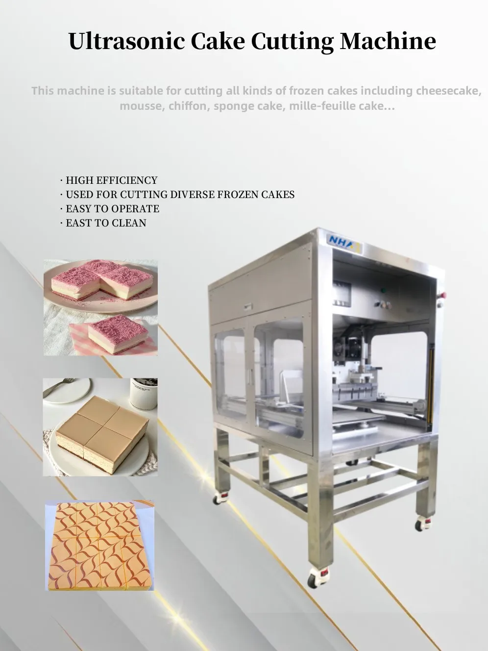 Nha Automatic Ultrasonic Frozen Cake Cutting Cutter Ultrasonic Food Cutter Machine For Cakes ...