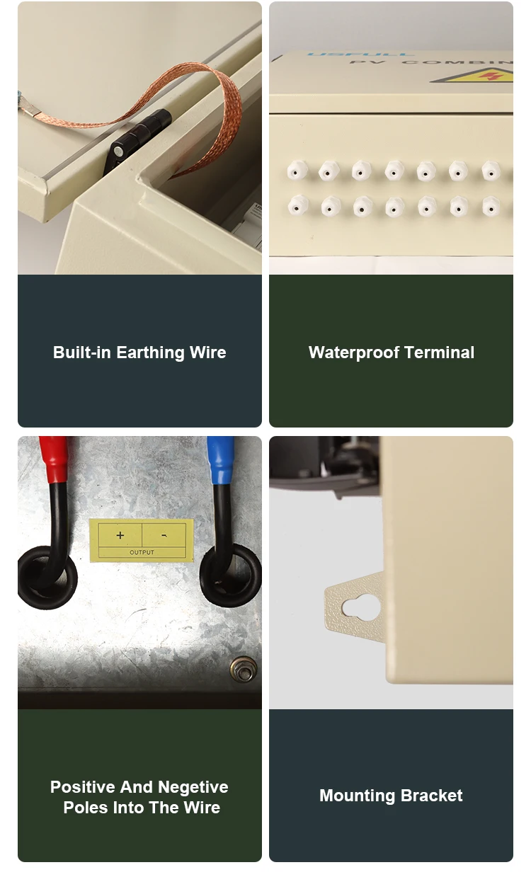 USFULL PV Combiner Box - IP65 DC Combination Lock Box 8 Strings