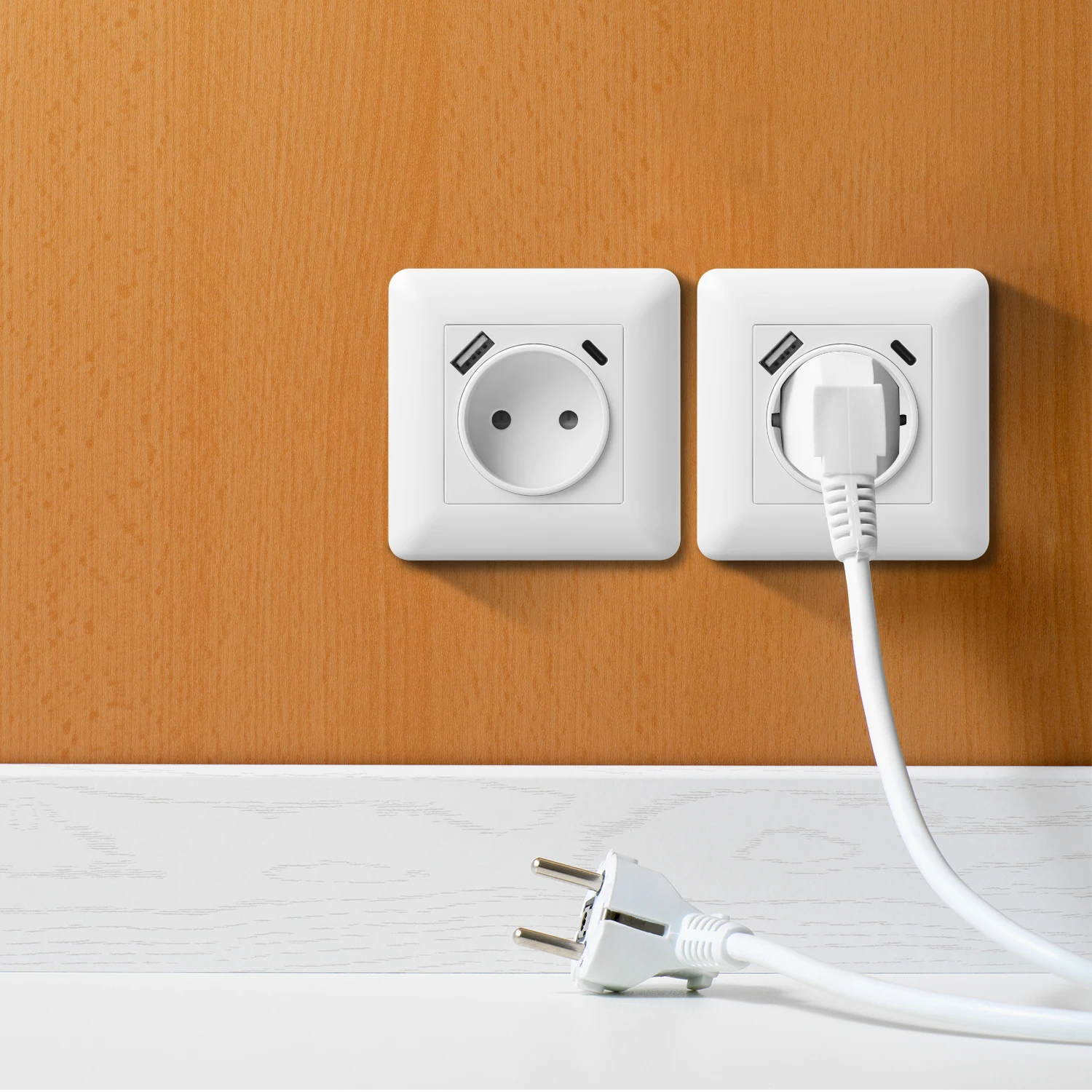 Russia Socket With Usb C Charger,Type C Usb 2 Pin Ac Power Socket With ...