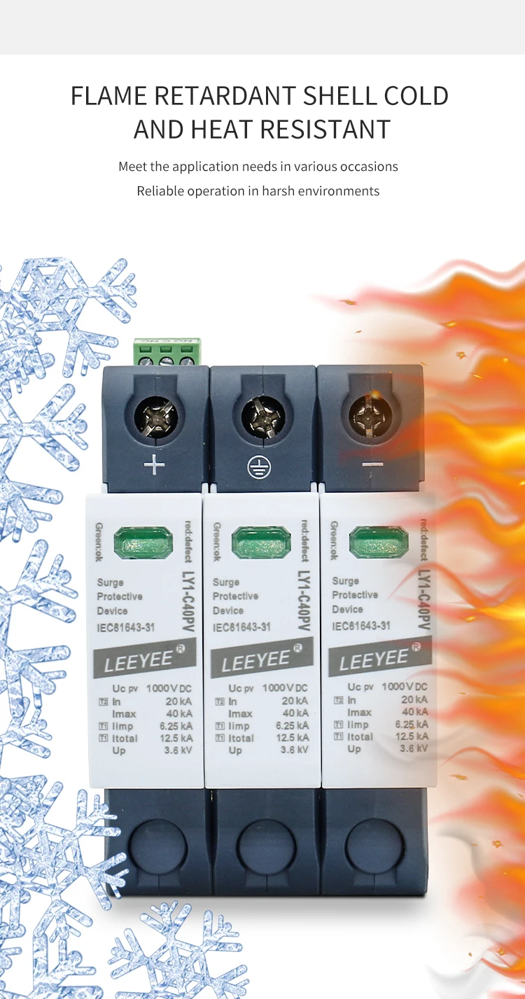 1000v Solar Pv 3pole Dc Dps Surge Protector Protection Arrester Surge ...