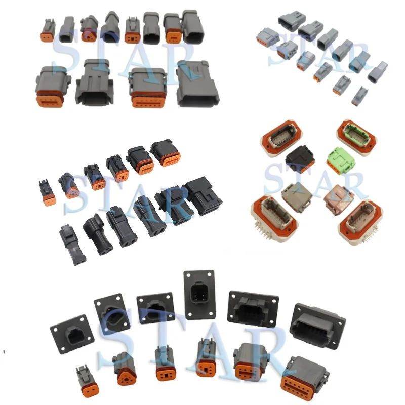 6 Pin Black DEUTSCH DT13 Series Right Angle DT PCB Header DT Connector ...