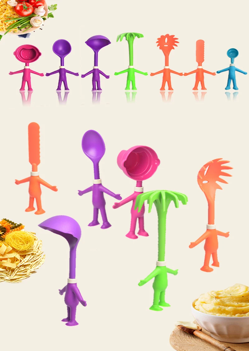 Funny Boys Shape Silicone & Nylon Kids Kitchen Utensil Set