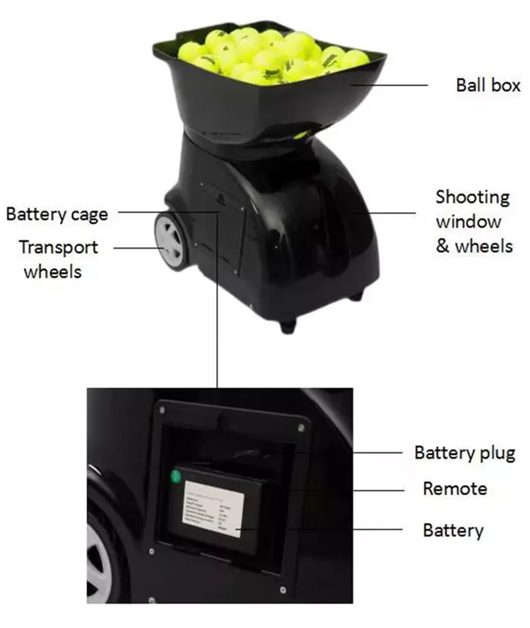 Automatic Tennis Ball Serving Machine Adjustable Tennis Ball Launcher ...
