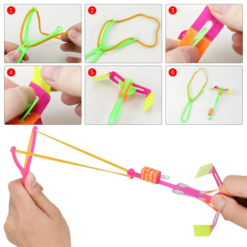 Glowing Sling Shot Catapult Arrows Flying Flash Rubber LED Light ...