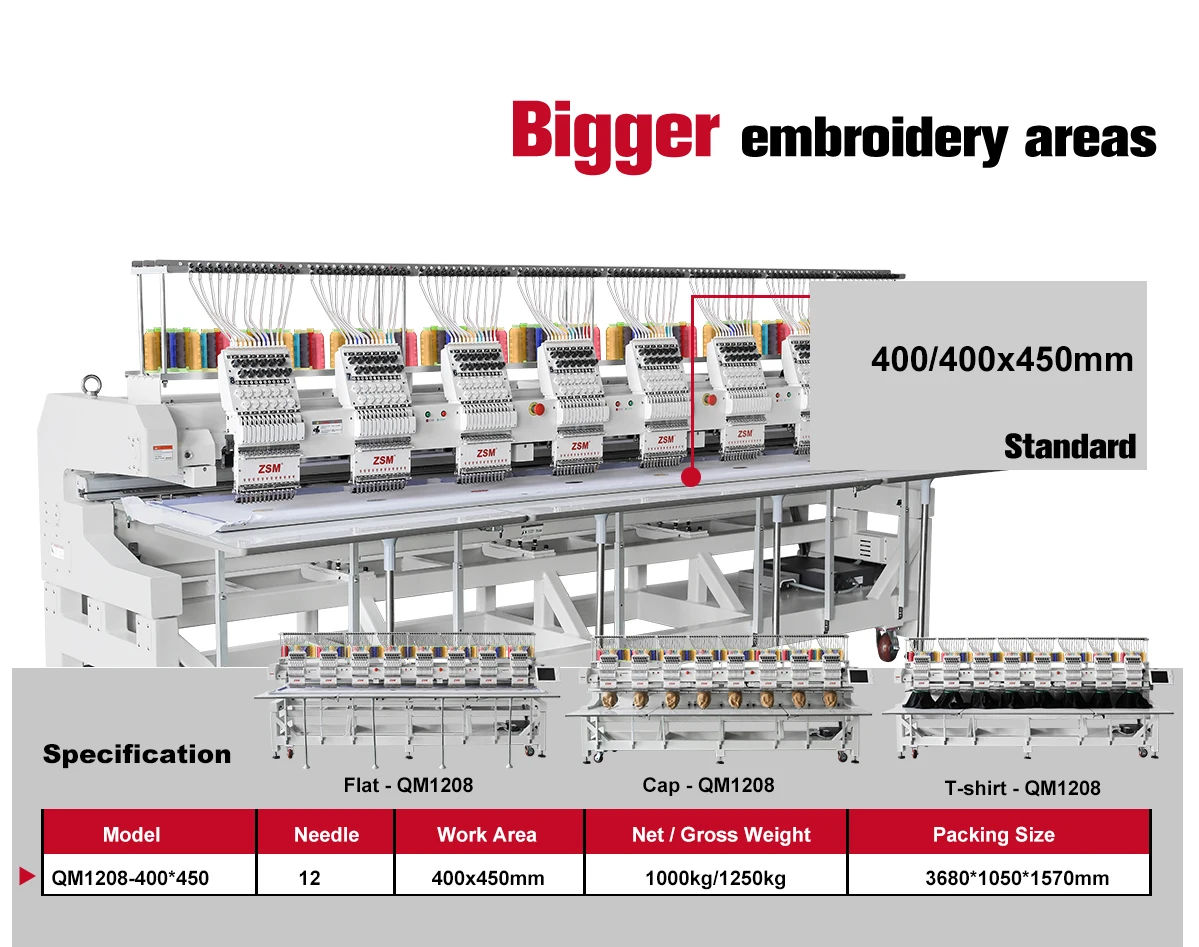 Commercial Computer Embroidery Sewing Machine 8 Heads Embroidery ...