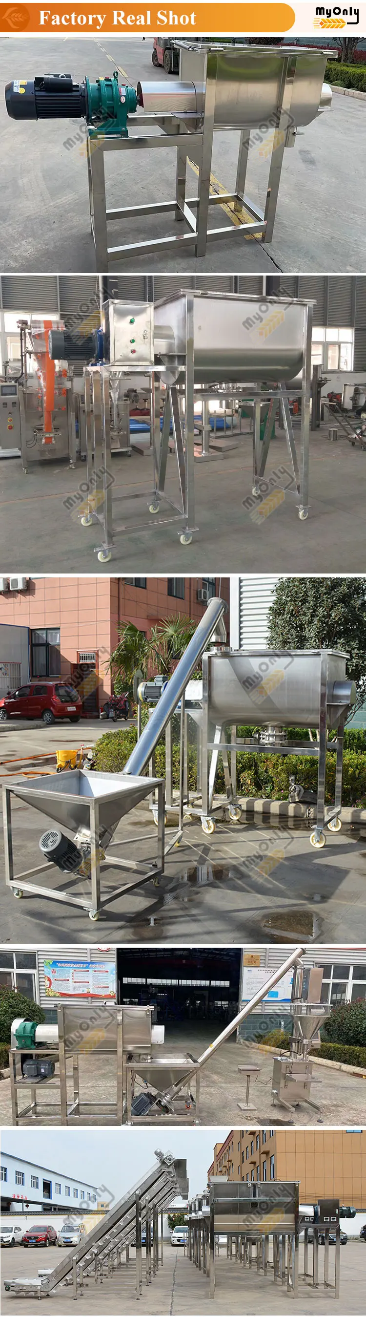 500kg Horizontal Ribbon Material Agitator for Powder Mixing
