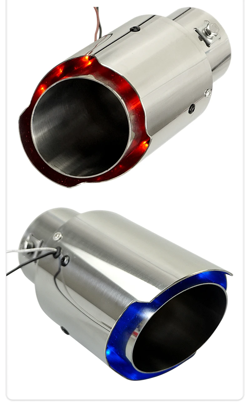 Stainless Exhaust Tips with LED Lights for Car Mufflers