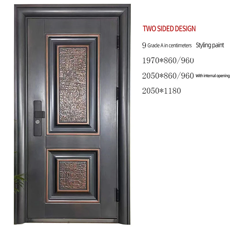 Luxury Design Front Entry Door Security Exterior Steel Main Door For ...