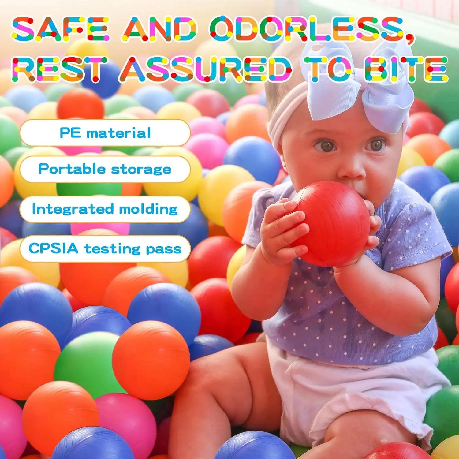 MYT B50 Ball Pits Balls 2.2 Inches/5.5 cm BPA Free PP Plastic Crush ...