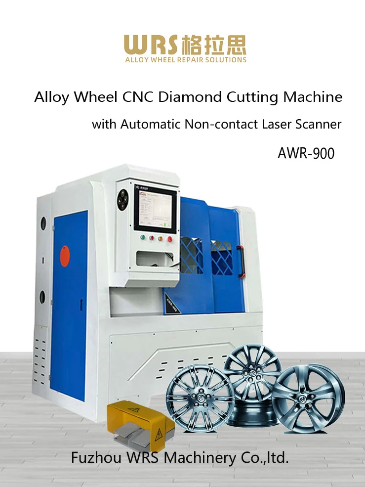 WRS AWR900 Laser Scanning Diamond Cutting Alloy Wheel Rim Wheel CNC ...
