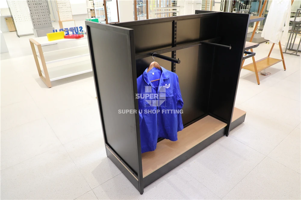 Gondola Retail Shelf with LED Lights - Wood Display Stand for Shopping ...