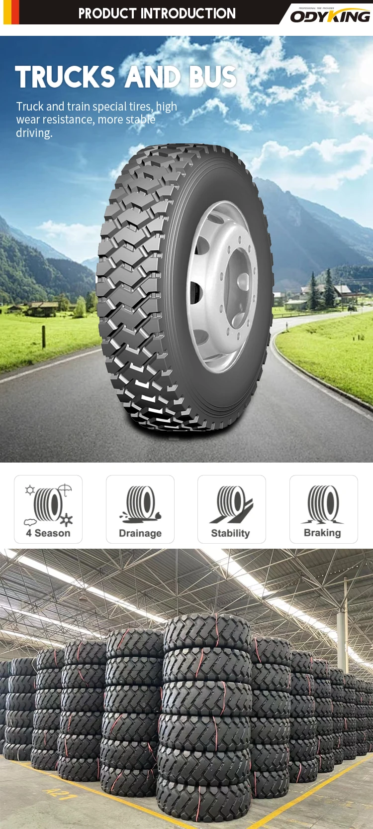 Odyking China Commercial Light Truck Tires 7.50r16 14pr Off Road Tires ...