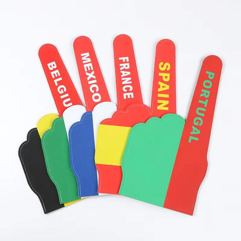 Custom Flag Color Logo Sports Fans Big Sponge Victory Finger Hands ...