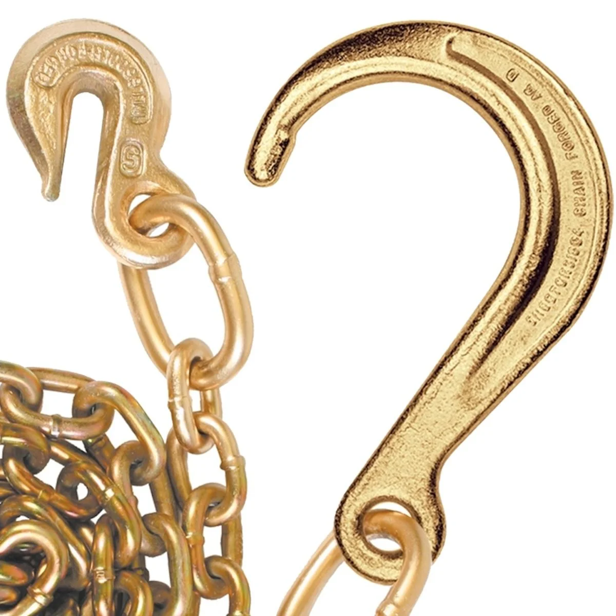 Tow Chain 15 Inch Forged J Grab Hook Grade 70 Chain 4700 Pound Safe ...