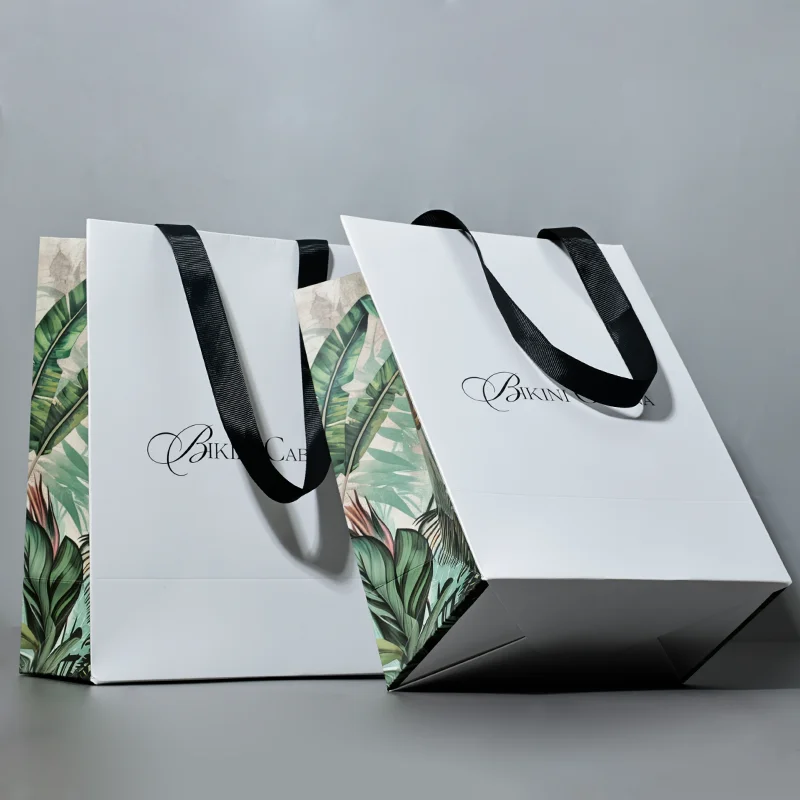 Custom Rivet Dark Blue Cardboard Tote Bag Clothing Cosmetic Packaging ...