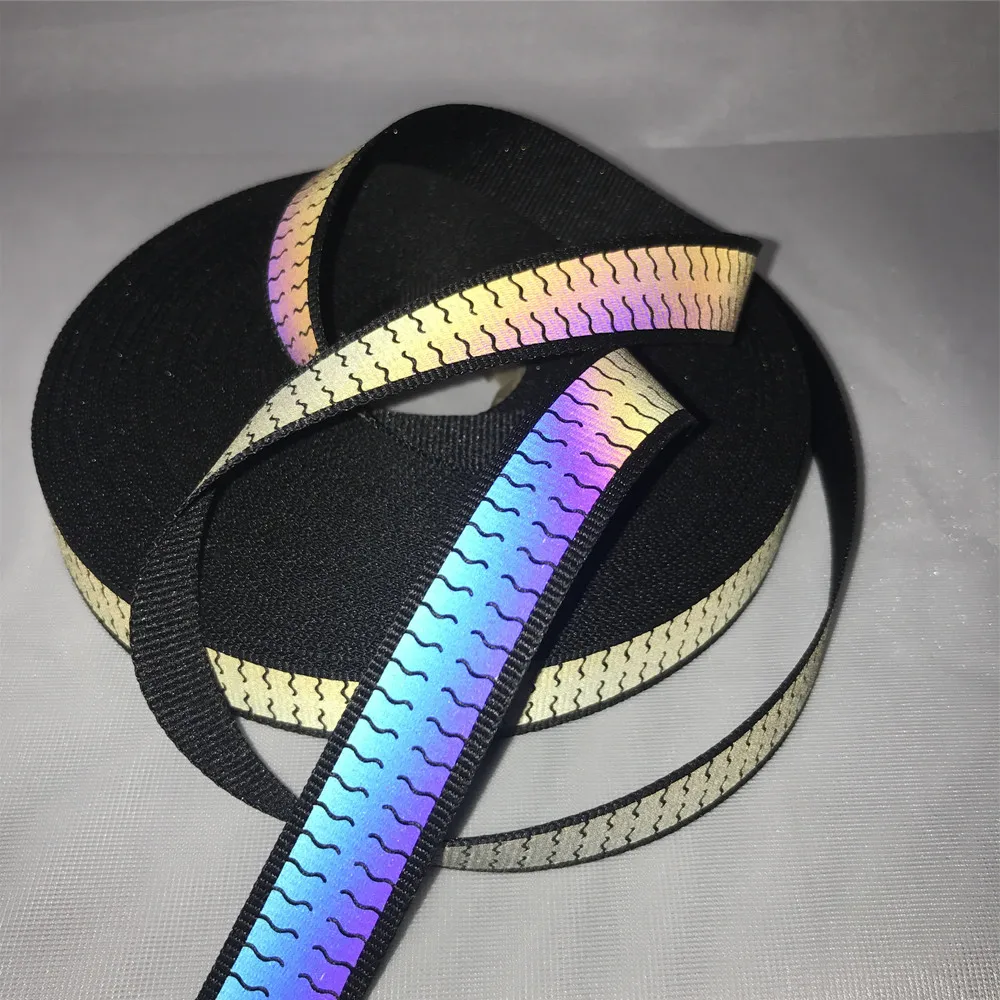 Color Gradient Rainbow Reflective Webbing Sew On Reflective Tape For ...