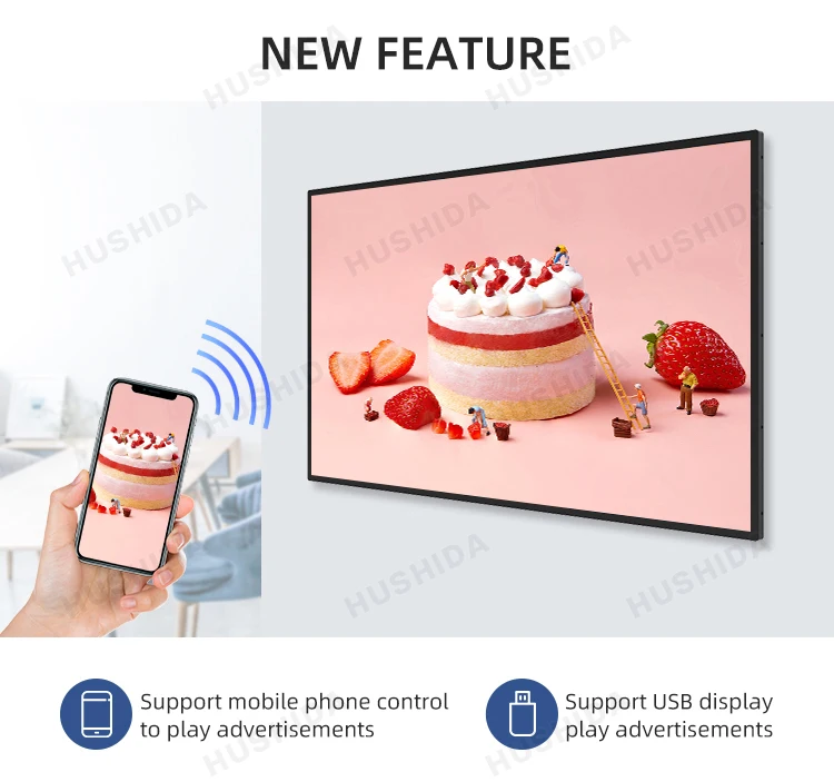 32 43 55 Inch Remote Control LCD Menu Boards for Restaurants