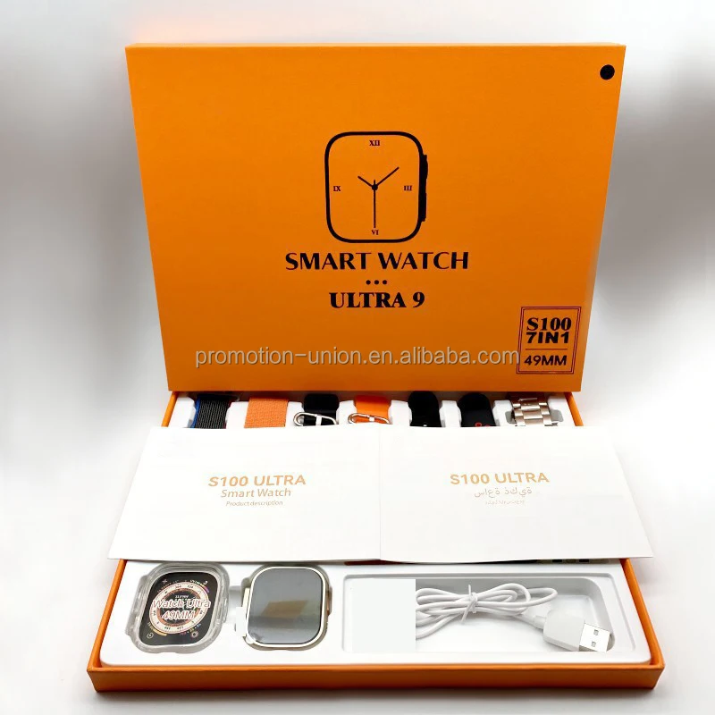 2024 Hot Sales S100 Ultra 7 In 1 Heart Rate Waterproof Fitness Tracker ...