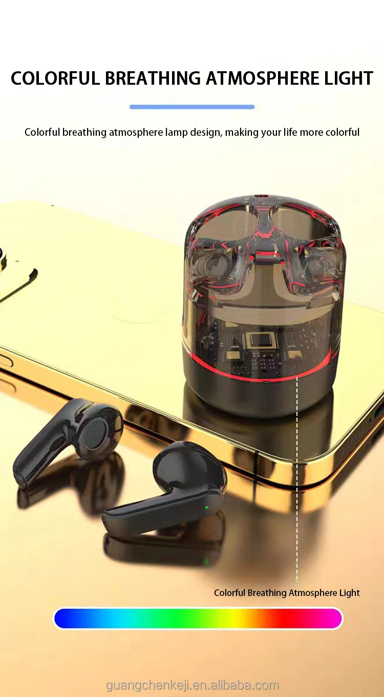 Alibaba.com: TWS Transparent Wireless Bluetooth Semi-in-Ear RGB Light ...
