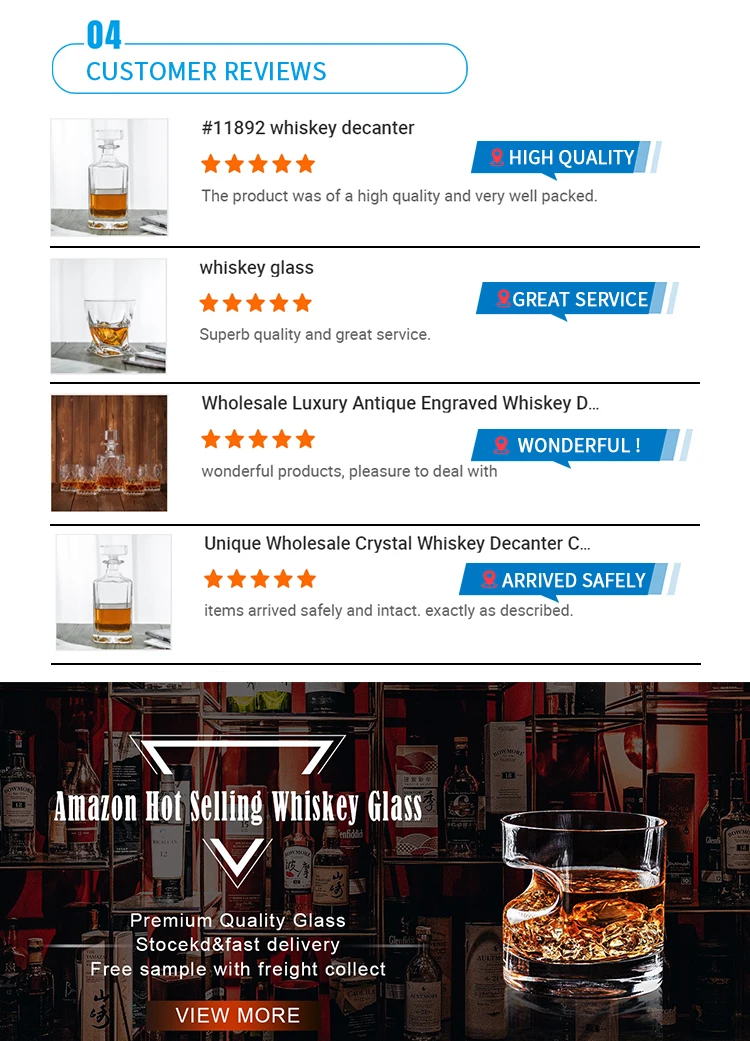 Round Whiskey Decanter Set Sunflower Pattern Crystal Customizable 750ml ...