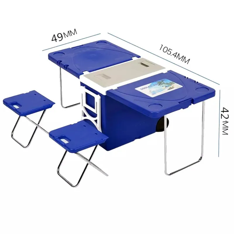 28L Foldable Cooler Boxes with Table and Chairs Multifunctional Camping ...