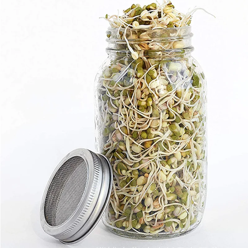 Luxury Mason Jar Sprountig Kit With Wide-mouth Glass Lid Stainless ...