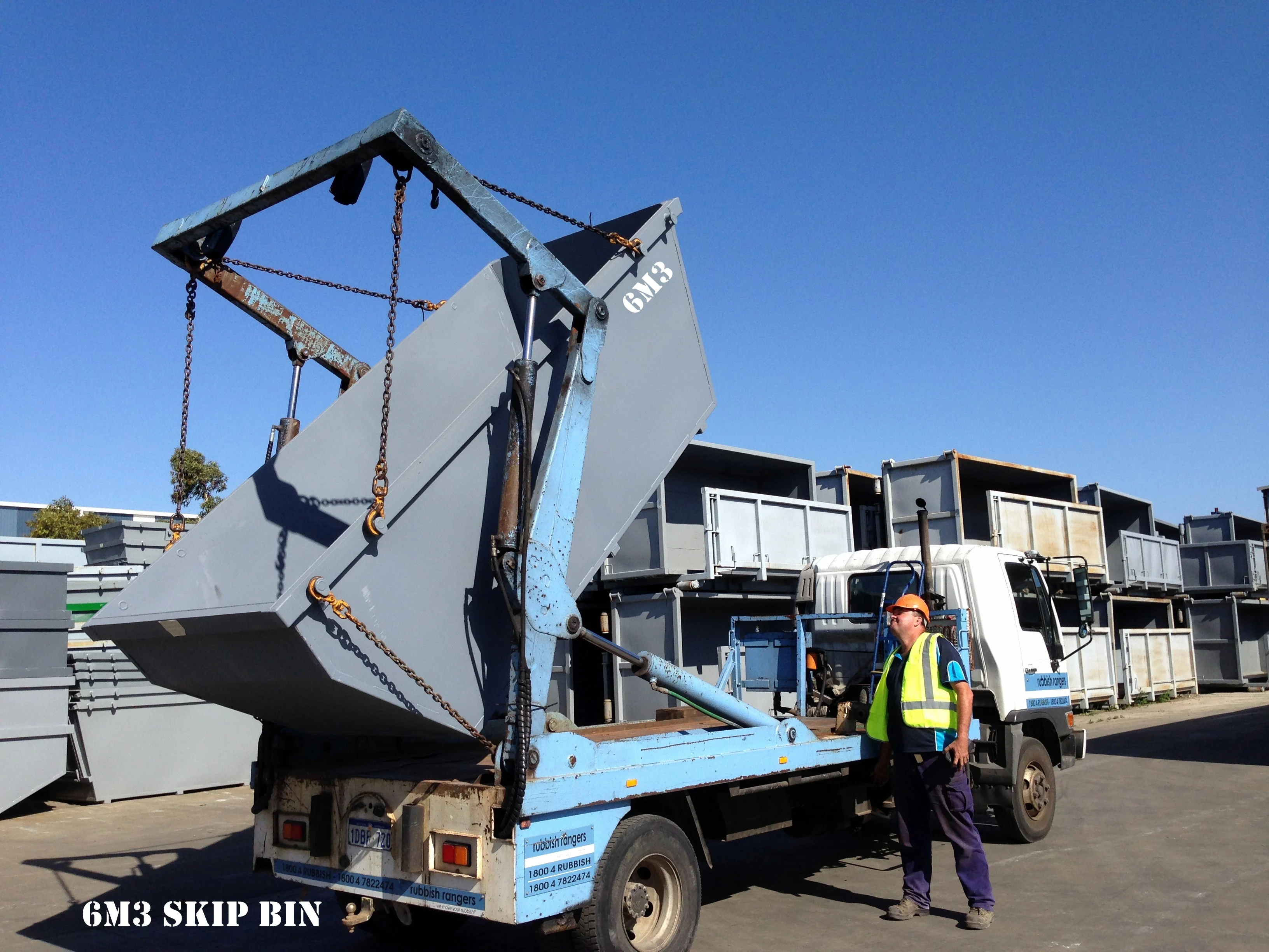 6cbm Truck Rubbish Recycling Bin Waste Management Steel Skip Gantry Bin ...