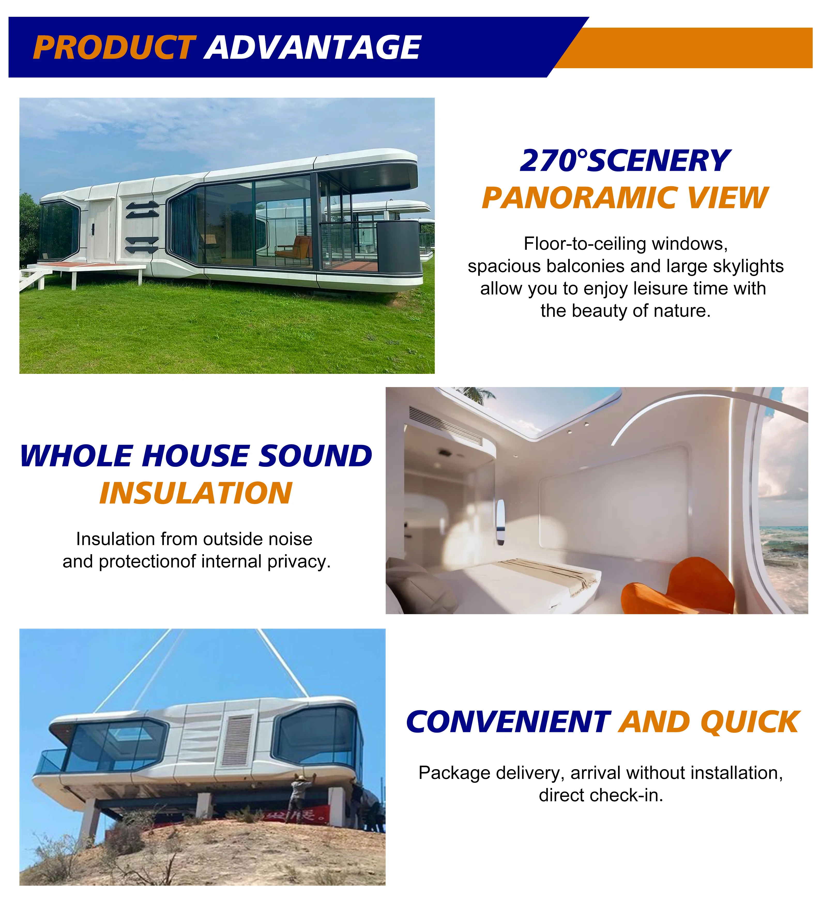 Container 40Fet Prefabricated Modular Steel House Expanding Folding ...