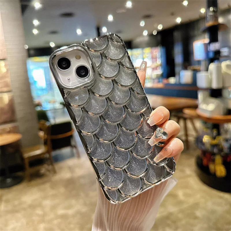 Luxury Glitter Mermaid Fish Scale Pattern Phone Case For Iphone 13 Pro ...