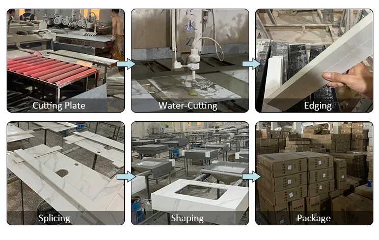 Modern Double Floating Marble Sink - Hotel Bathroom Design